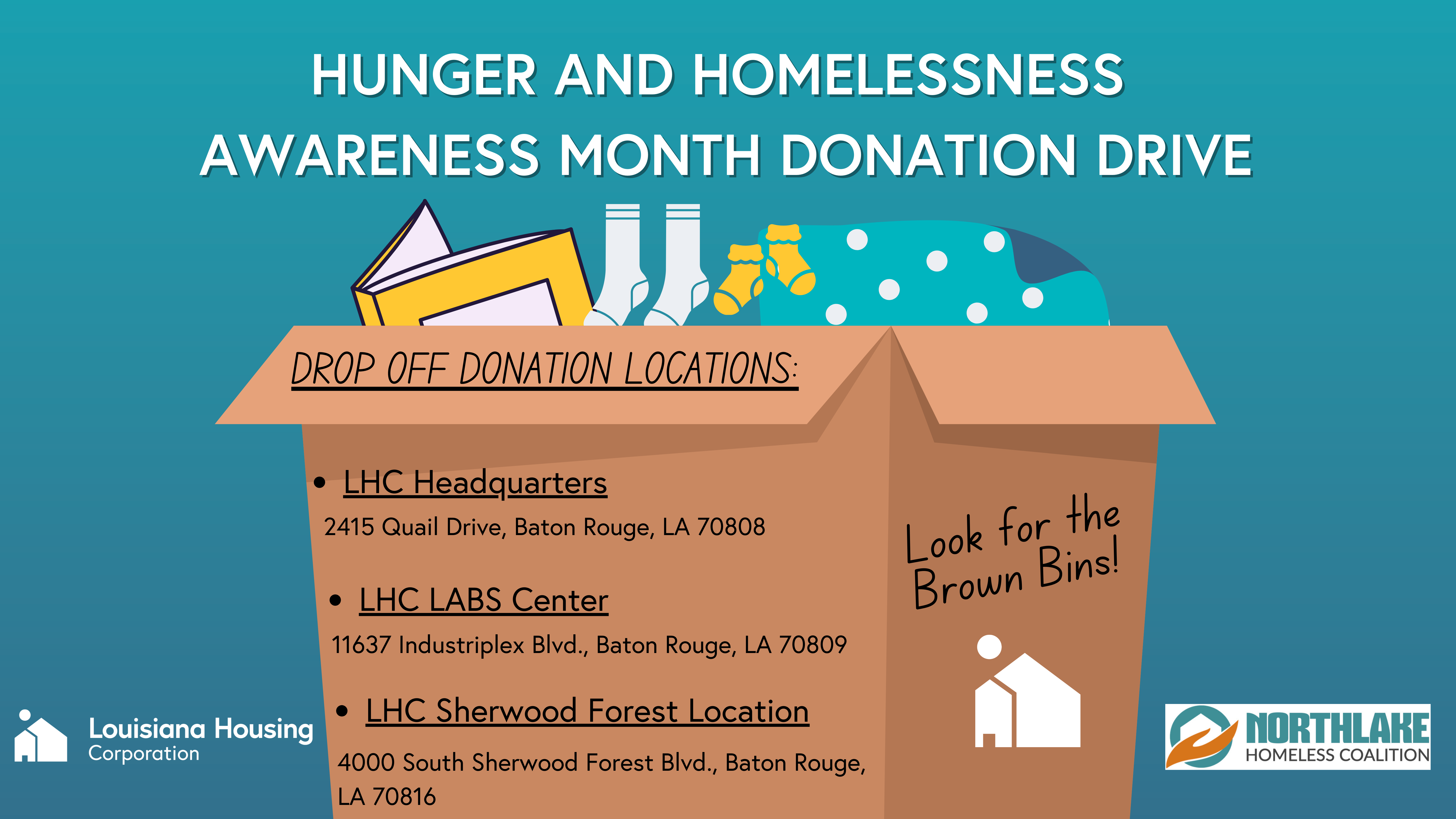 Join LHC in the Donation Drive for Hunger and Homelessness Awareness Month